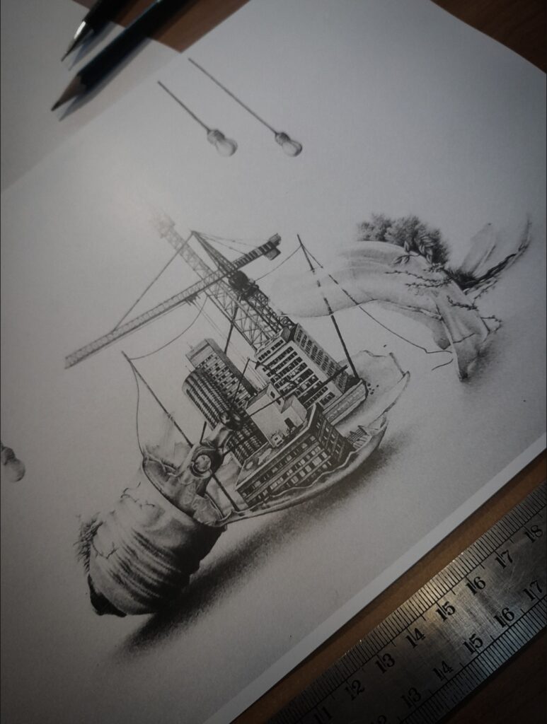 Reproduction A4 "BreakLife"- Dessin Hyperréaliste - La Crevée